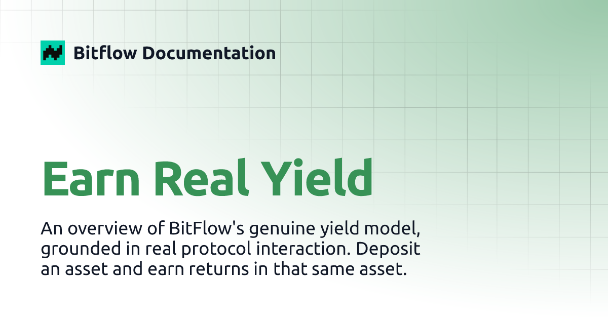 Earn Real Yield | Bitflow Documentation
